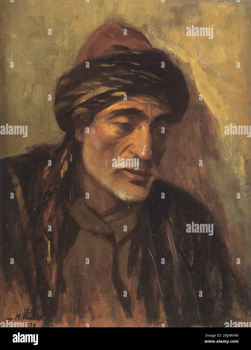 Portrait of a Lebanese Villager 1939 by Moustafa Farroukh Stock Photo ...