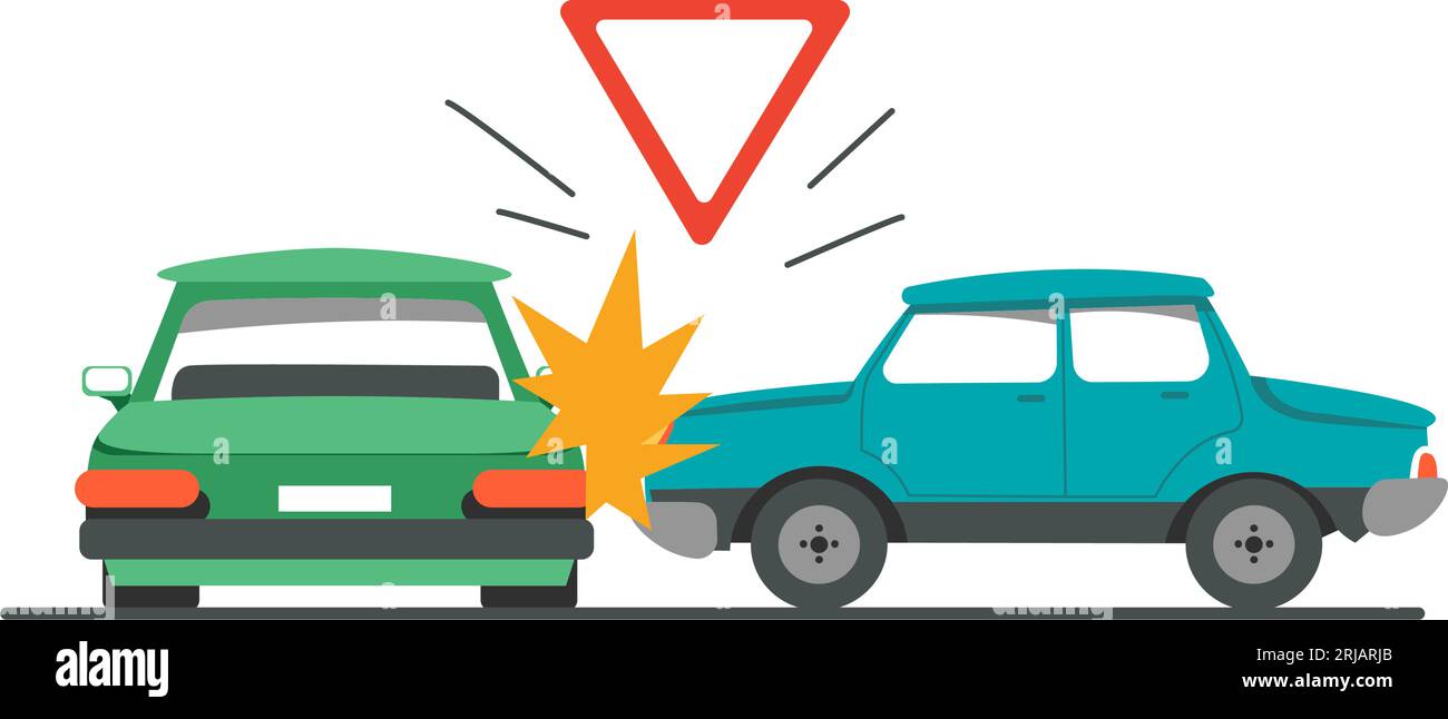 Traffic accident, car crash automobiles collision Stock Vector Image ...