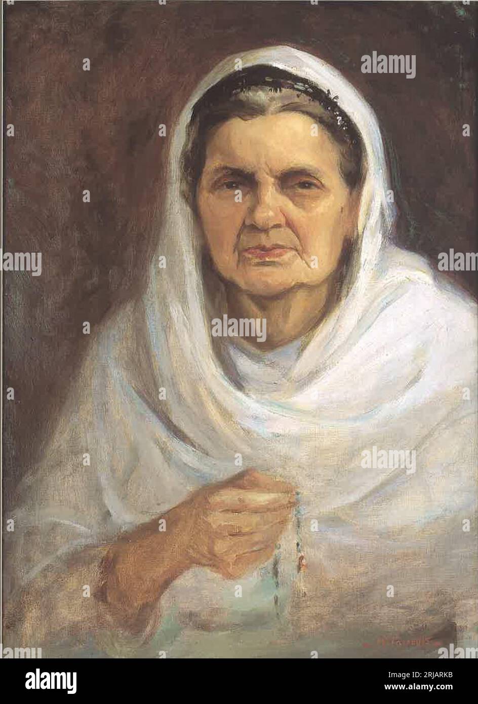 A Portrait of the Artist's Mother, Anisa Smaïsmeh Farroukh by Moustafa ...