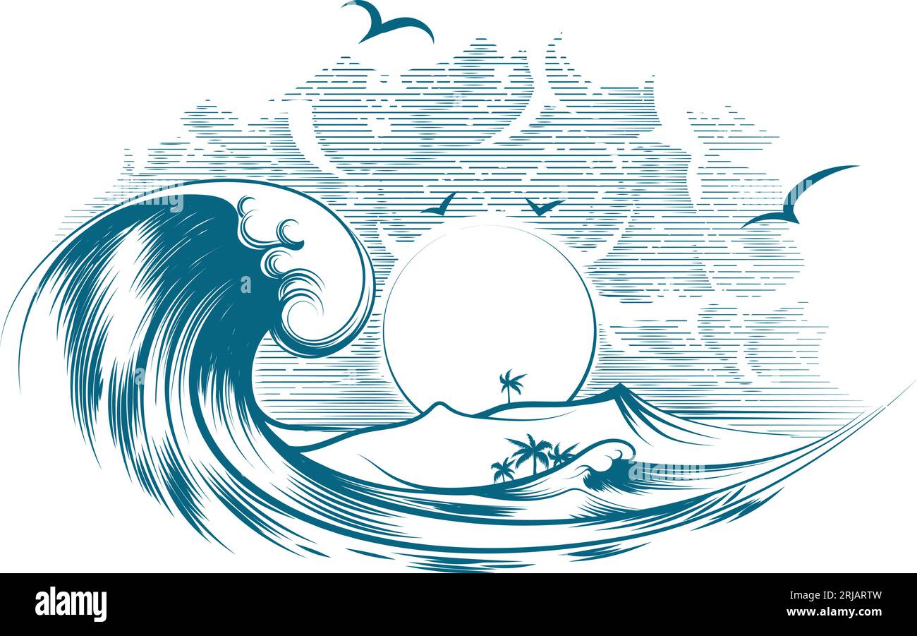 Island drawing outline hi-res stock photography and images - Alamy