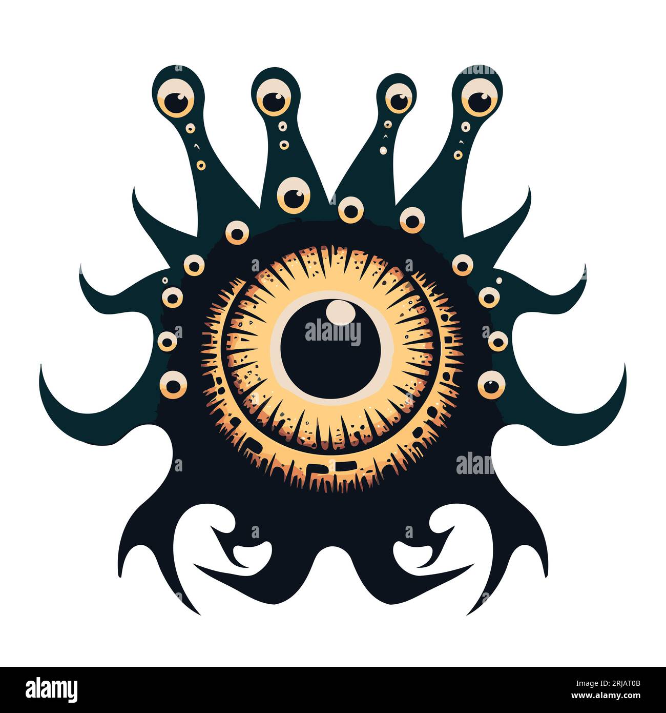 Minimalist Eyeball Monster. Creepy Role Playing Monster with Giant ...