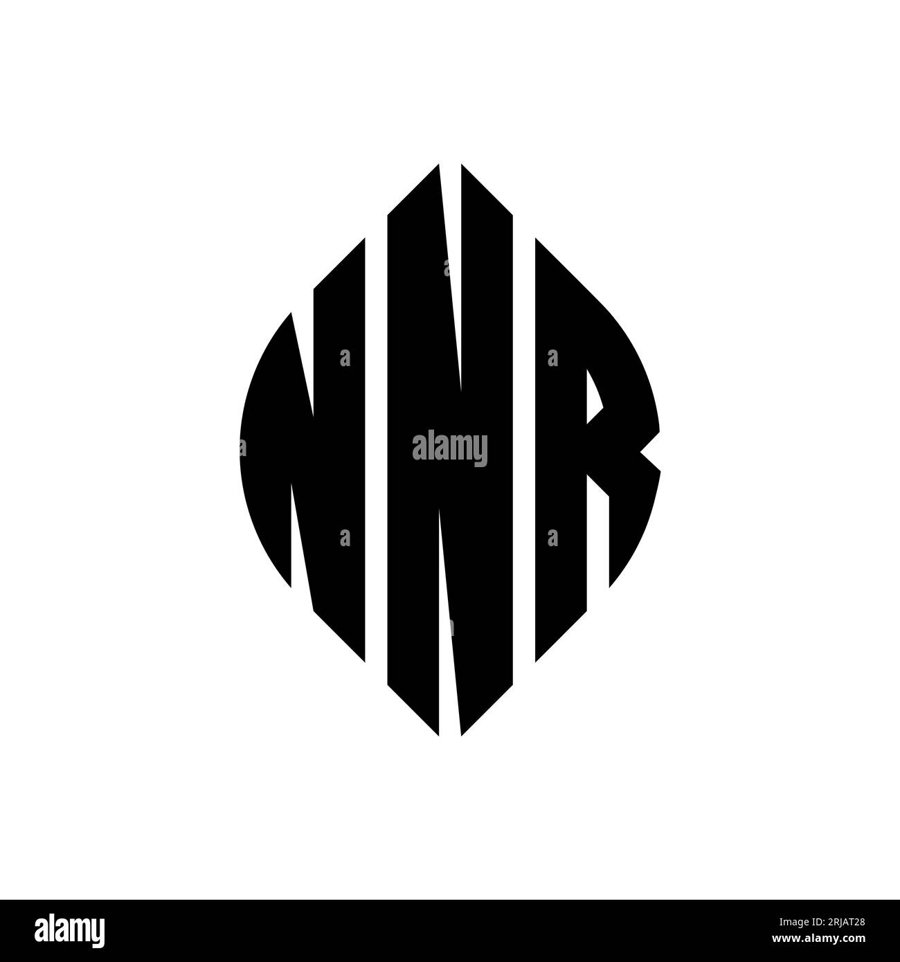 NNR circle letter logo design with circle and ellipse shape. NNR ...