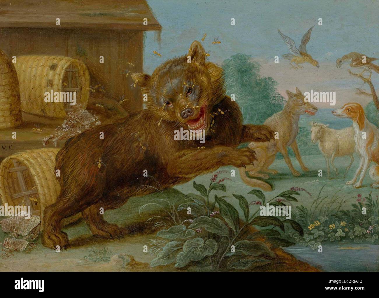 Four scenes from Aesop's fables, The bear and the bees {1672 by Jan van ...