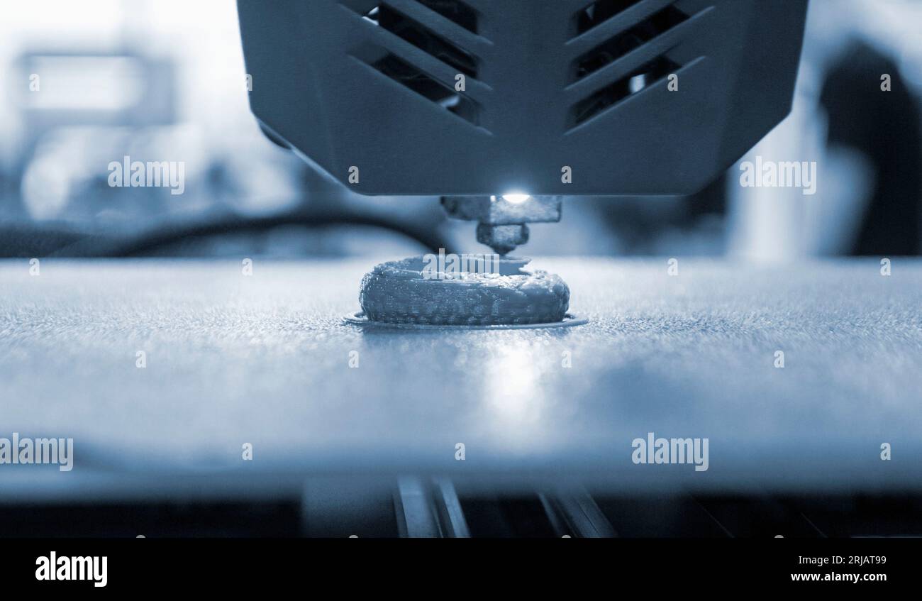 3D printer. 3D printing. 3d printer printing process close-up. 3D ...