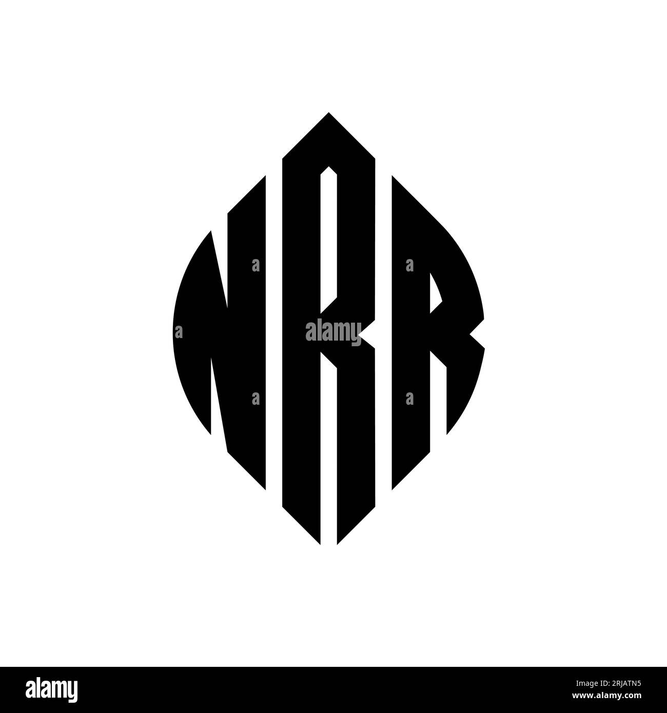 NRR circle letter logo design with circle and ellipse shape. NRR ...
