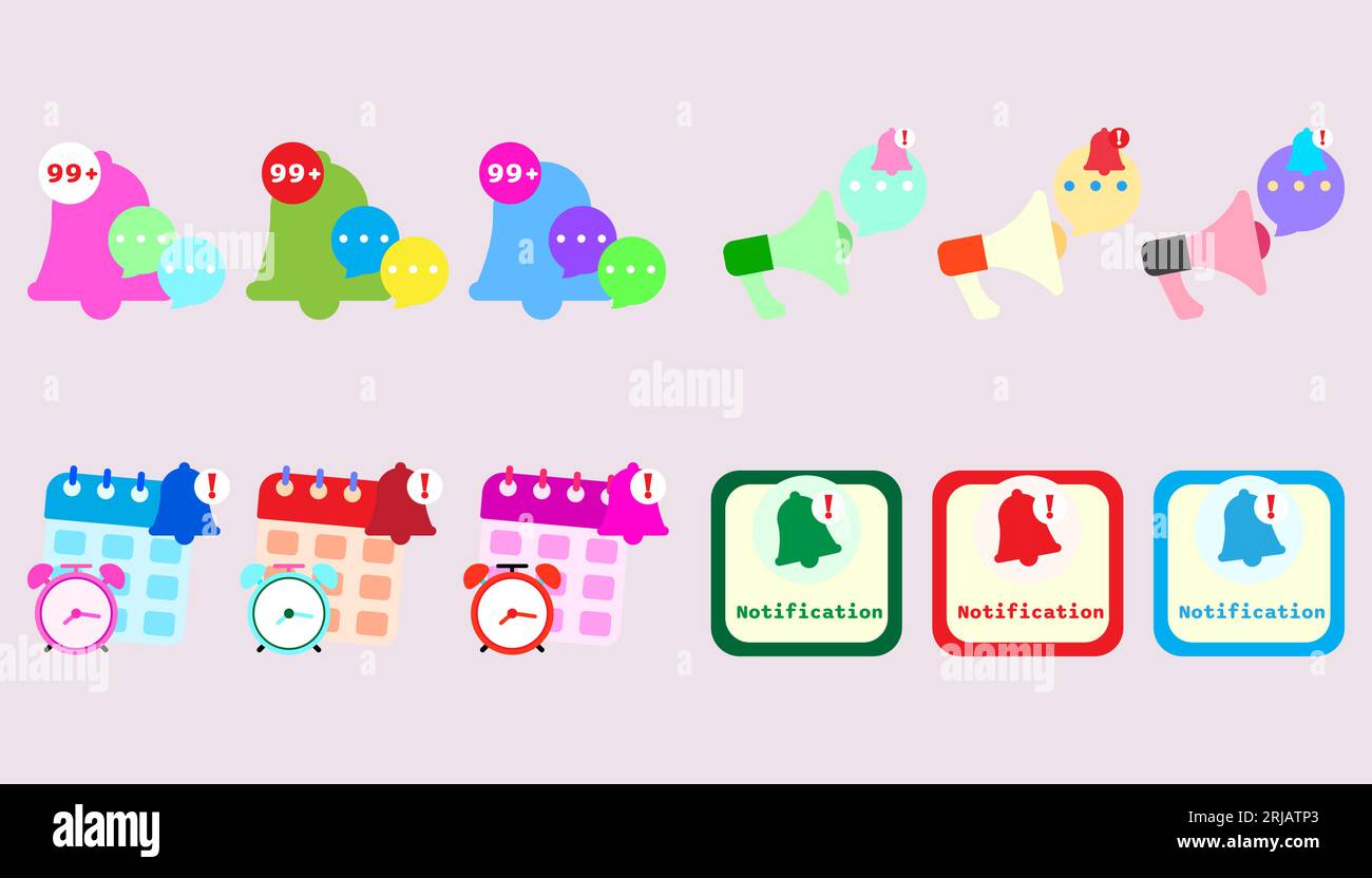 Collection icon different types of reminders, email, phone calls, to-do ...