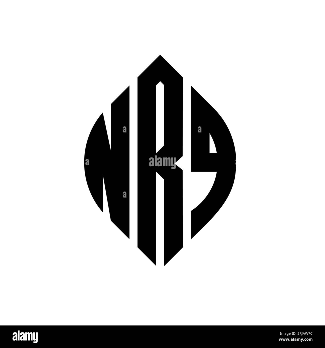NRQ circle letter logo design with circle and ellipse shape. NRQ ...