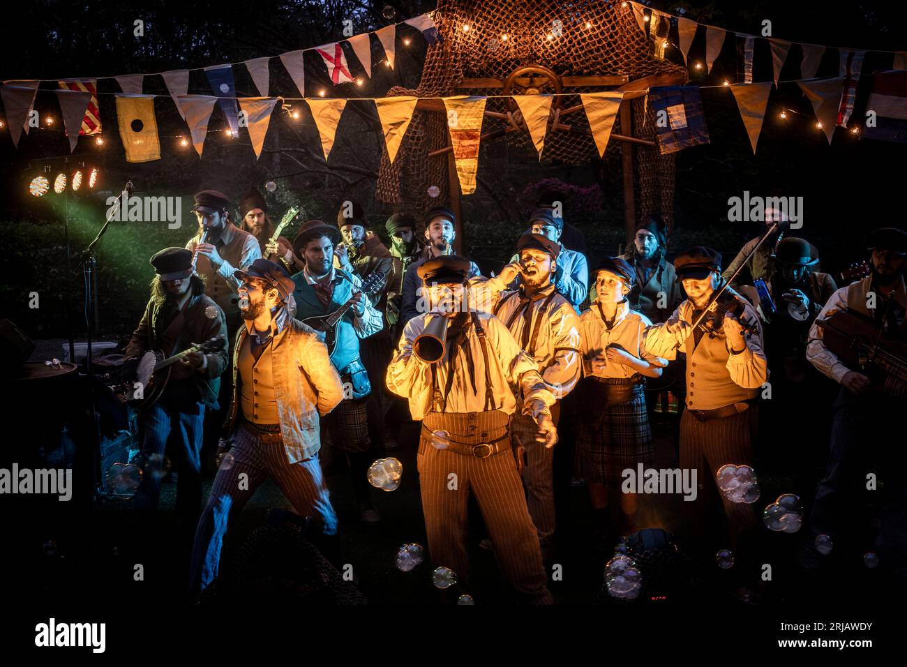 Old Time Sailors performing at Trebah Garden Amphitheatre in Cornwall ...