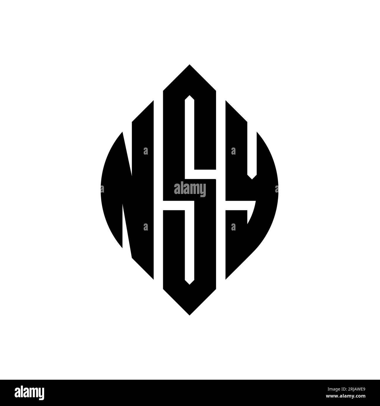 NSY circle letter logo design with circle and ellipse shape. NSY ...