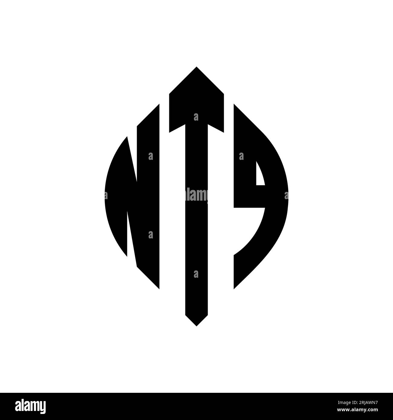 NTQ circle letter logo design with circle and ellipse shape. NTQ ...