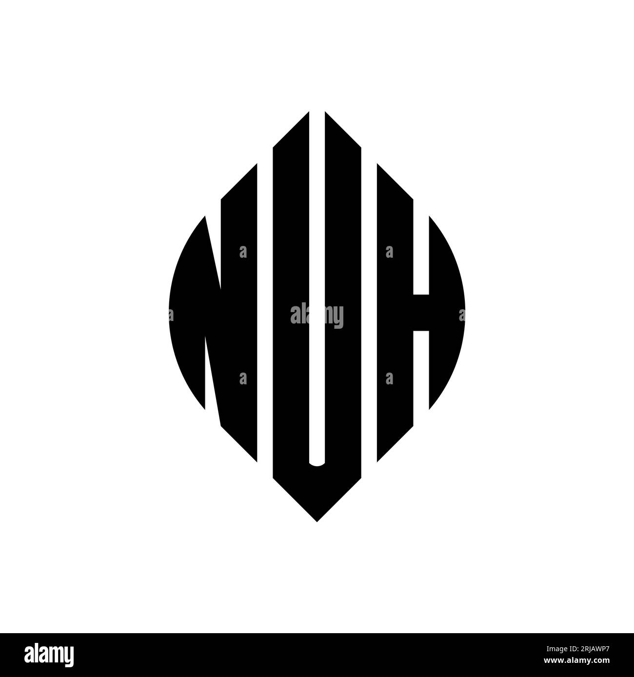 Nuh Circle Letter Logo Design With Circle And Ellipse Shape Nuh Ellipse Letters With