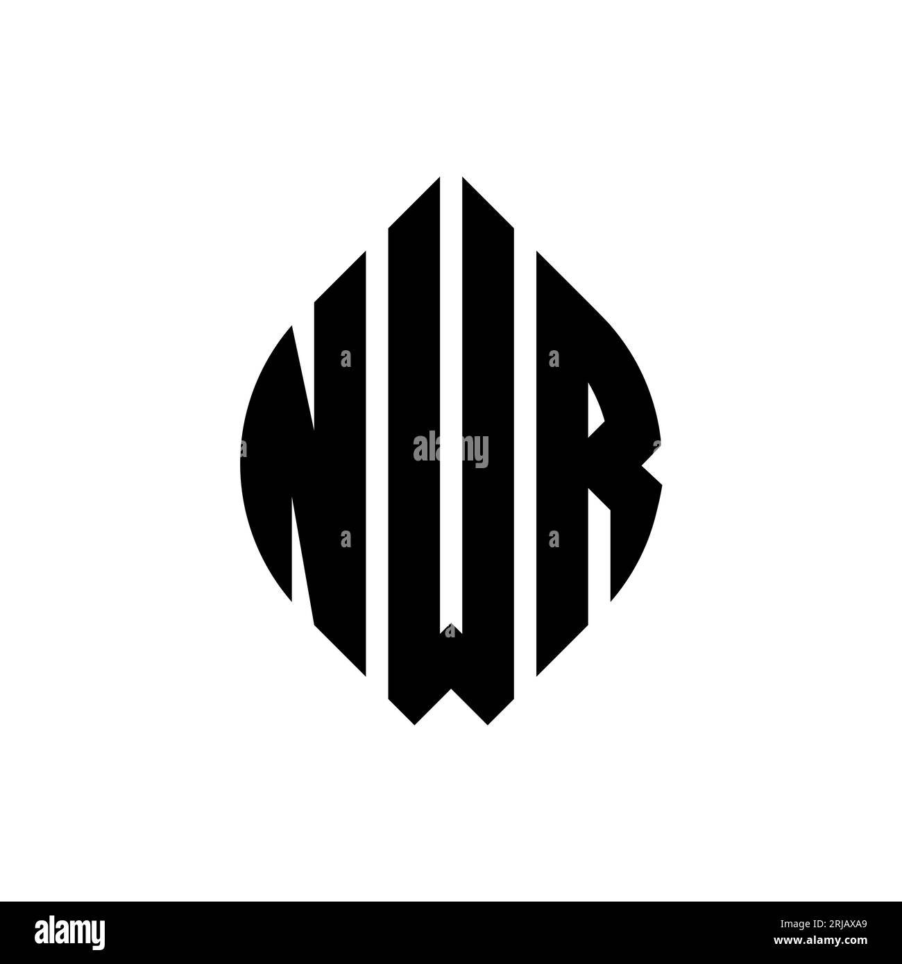 NWR circle letter logo design with circle and ellipse shape. NWR ...