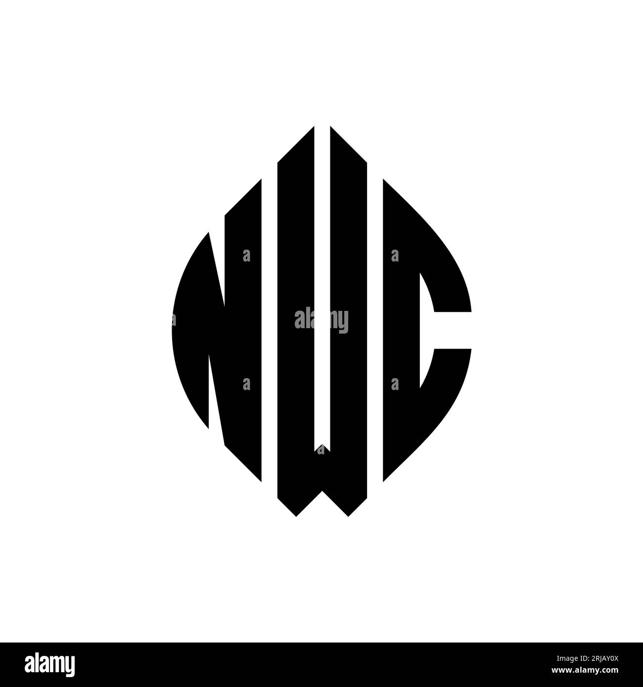 Nwc Circle Letter Logo Design With Circle And Ellipse Shape Nwc Ellipse Letters With