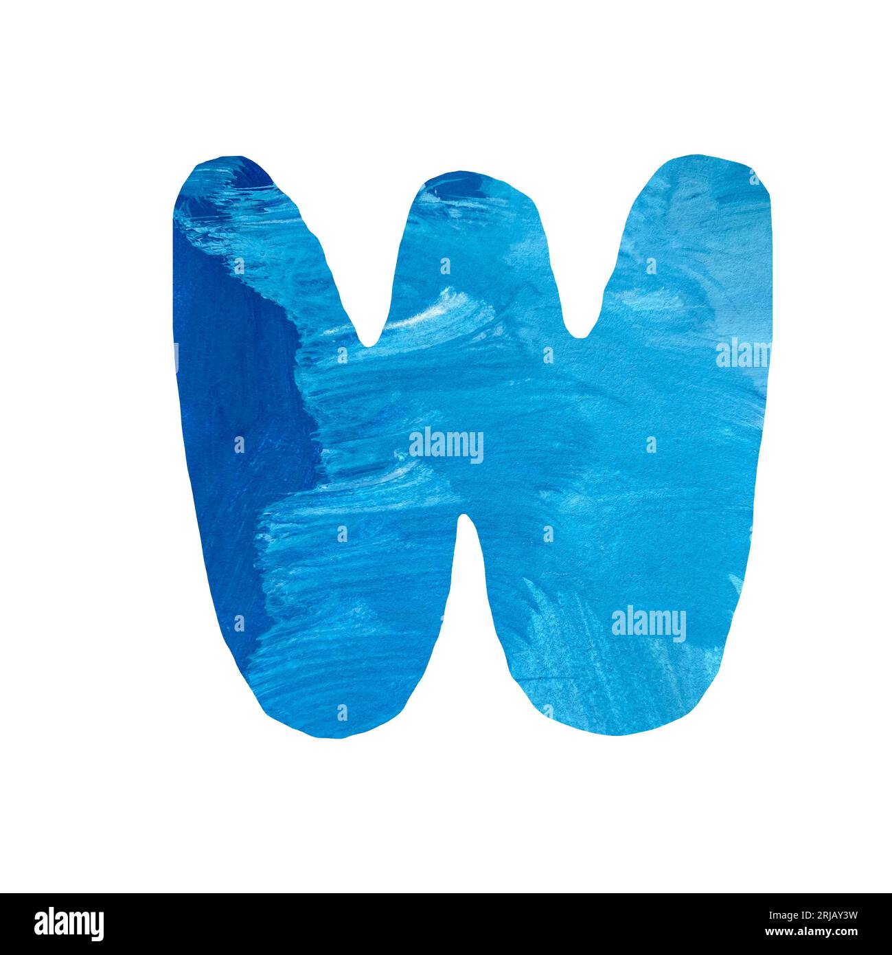 Letter W capital alphabet blue textured cut Stock Photo - Alamy