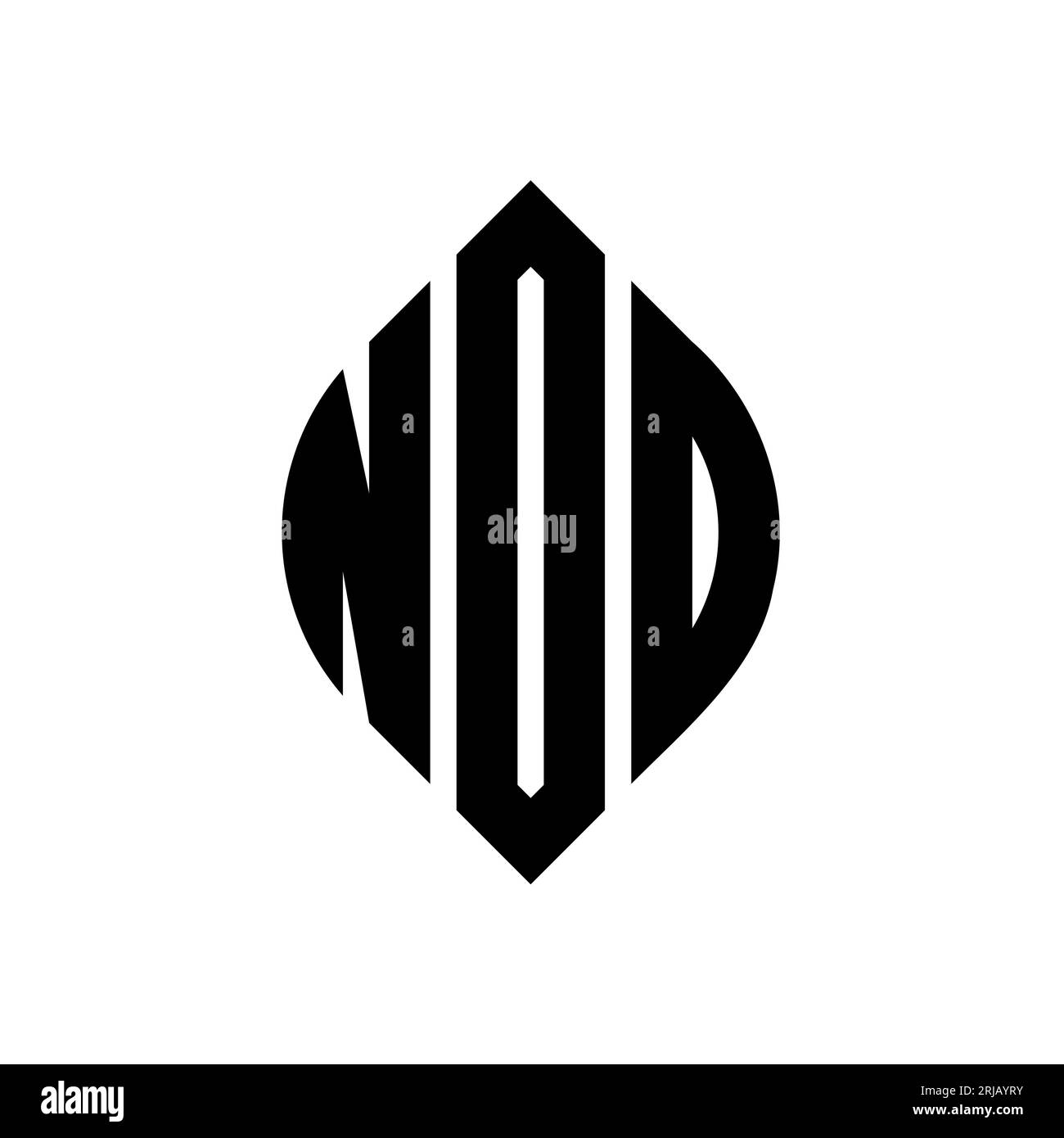 NDO circle letter logo design with circle and ellipse shape. NDO ...