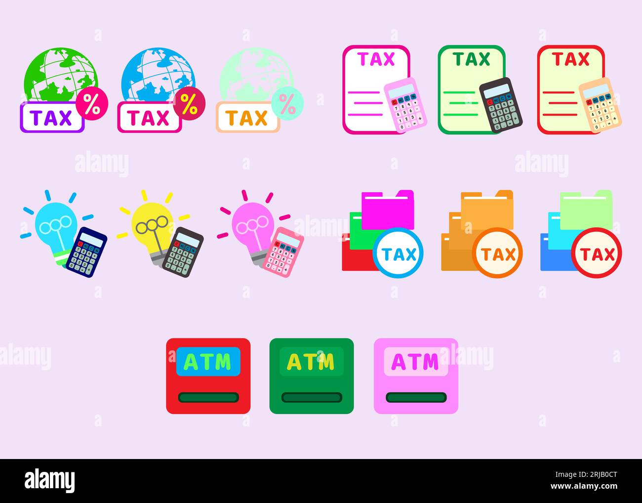 Collection Active icons for taxes, tax idea analysis and calculations ...