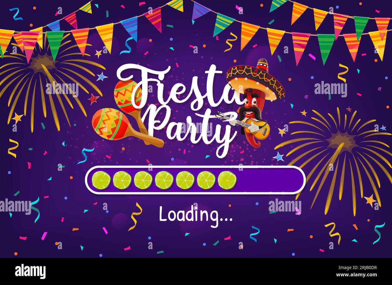Mexican fiesta holiday loading bar. Vector celebratory scale showcasing ...