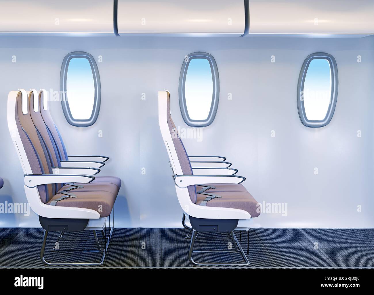 Airplane cabin interior Stock Photo - Alamy