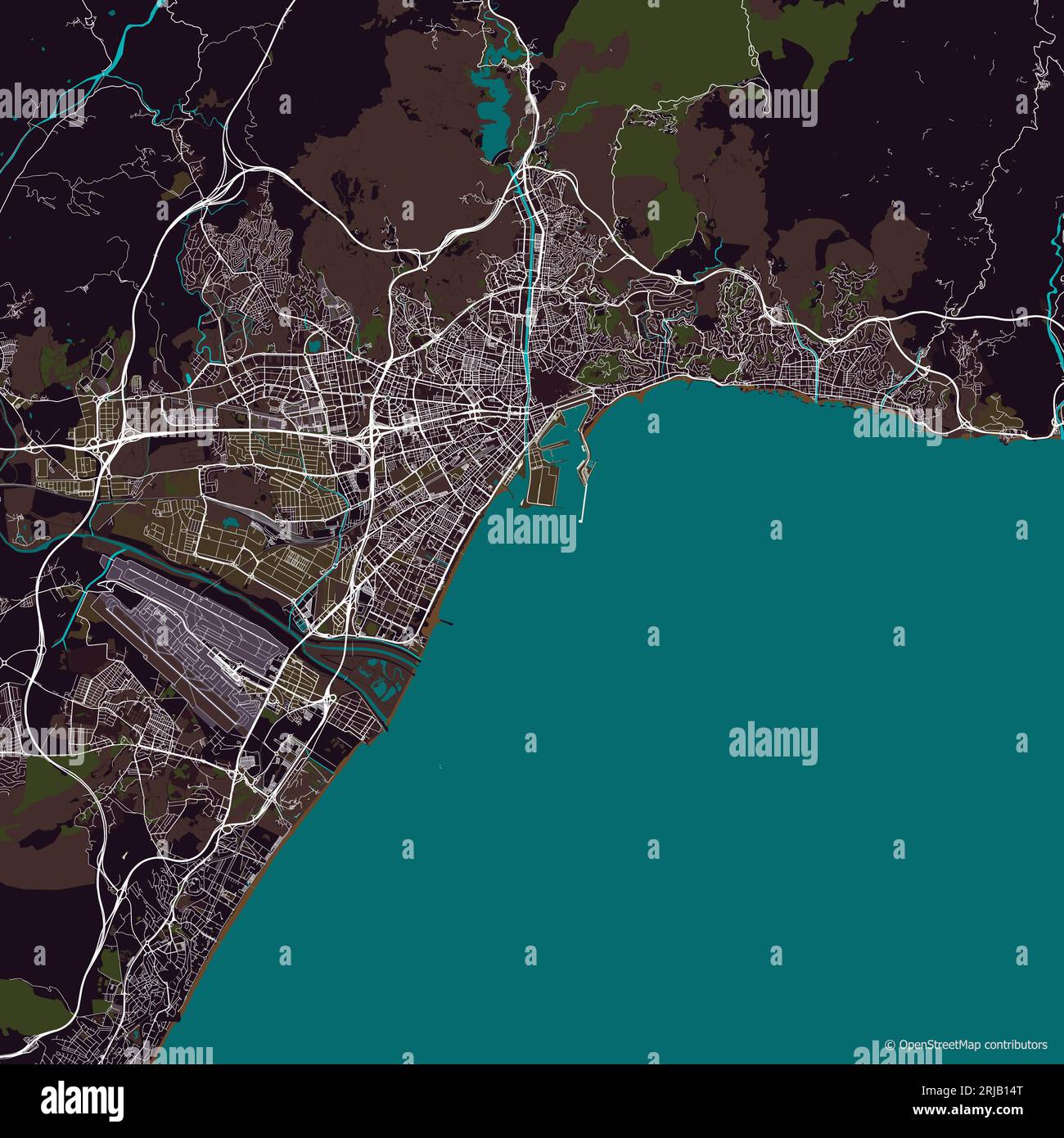 Vector city map of Mlaga, Spain Stock Vector Image & Art - Alamy