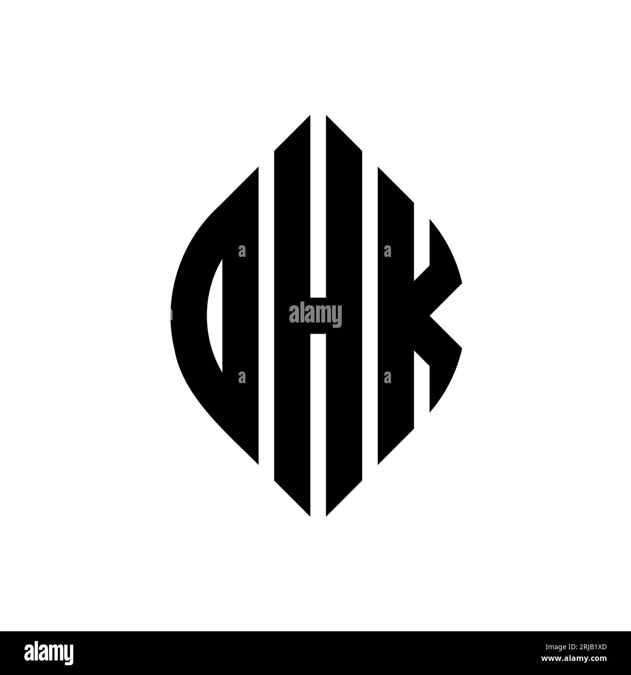 OHK circle letter logo design with circle and ellipse shape. OHK ...