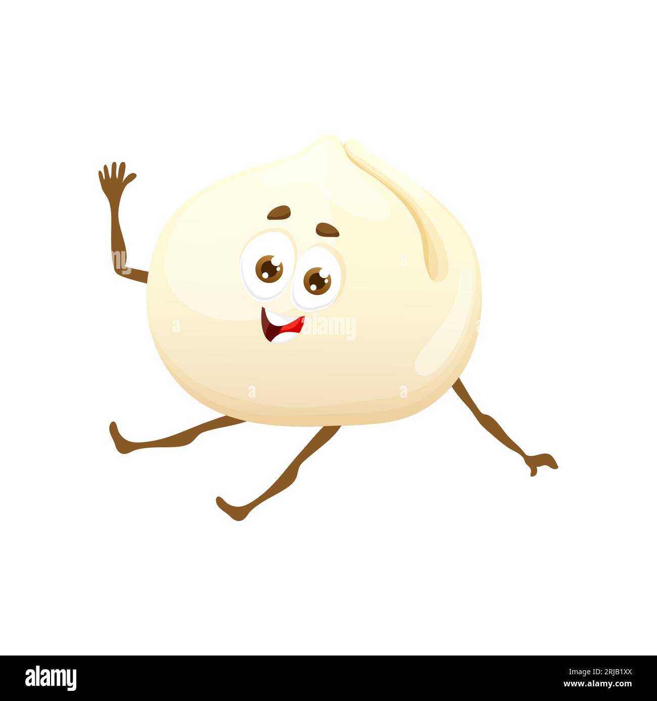 Cartoon Chinese mantou bun character or funny bread, vector bakery food ...