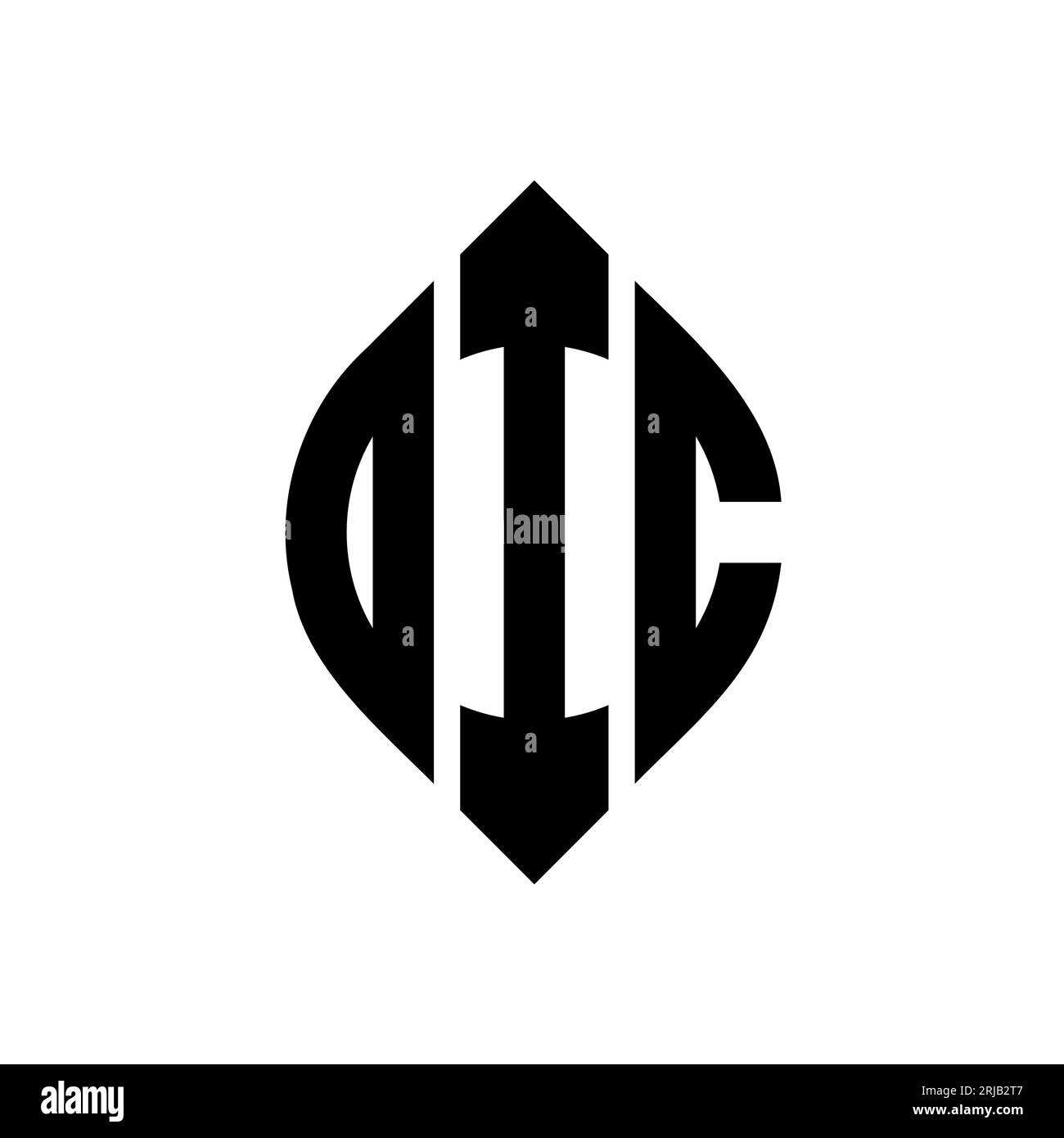OIC circle letter logo design with circle and ellipse shape. OIC ...