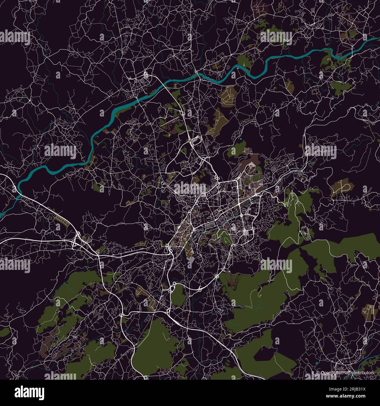 Vector city map of Braga, Portugal Stock Vector Image & Art - Alamy