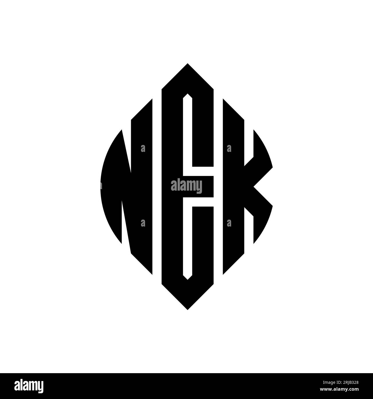 Nek Circle Letter Logo Design With Circle And Ellipse Shape Nek Ellipse Letters With