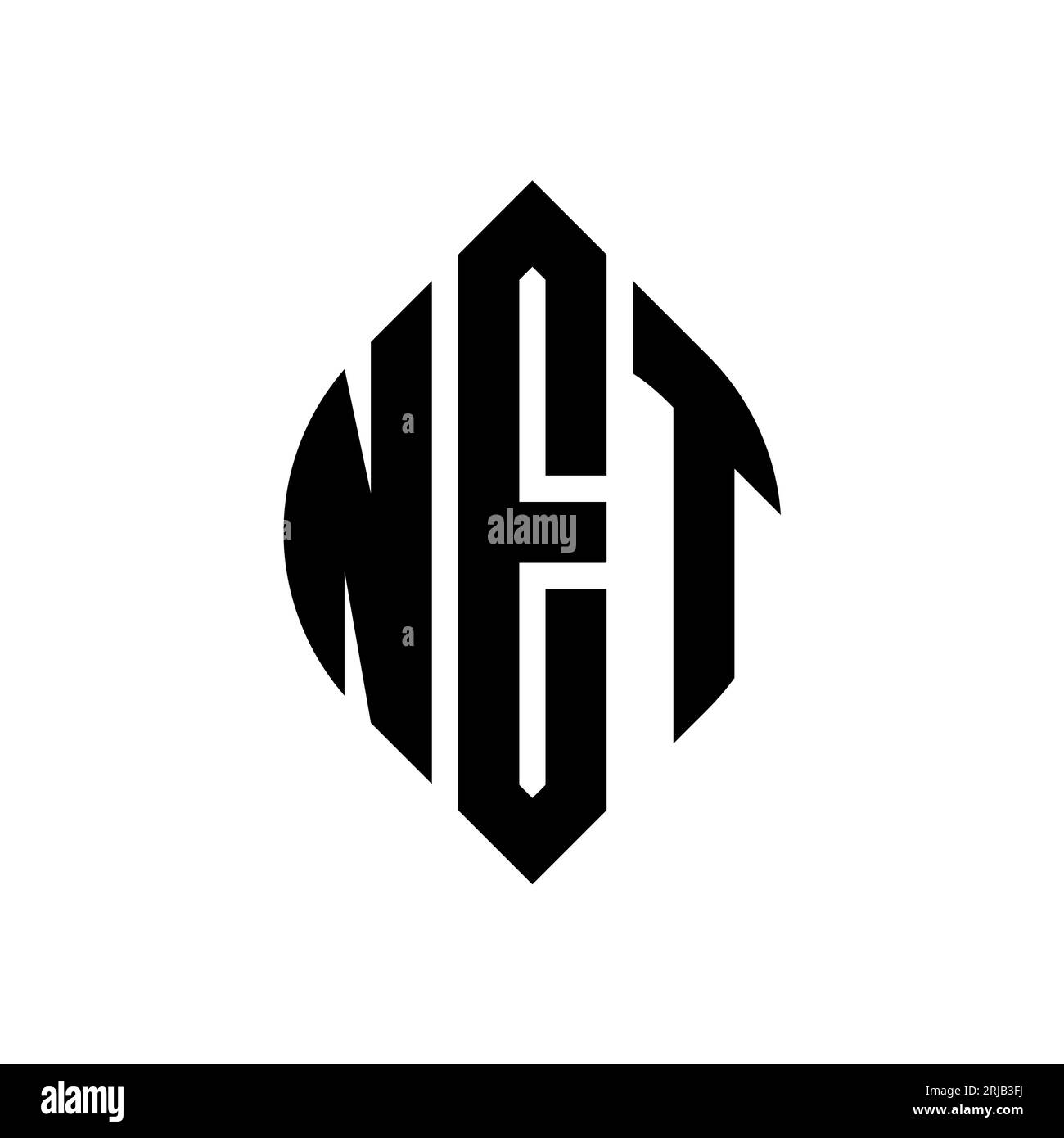 NET circle letter logo design with circle and ellipse shape. NET ...