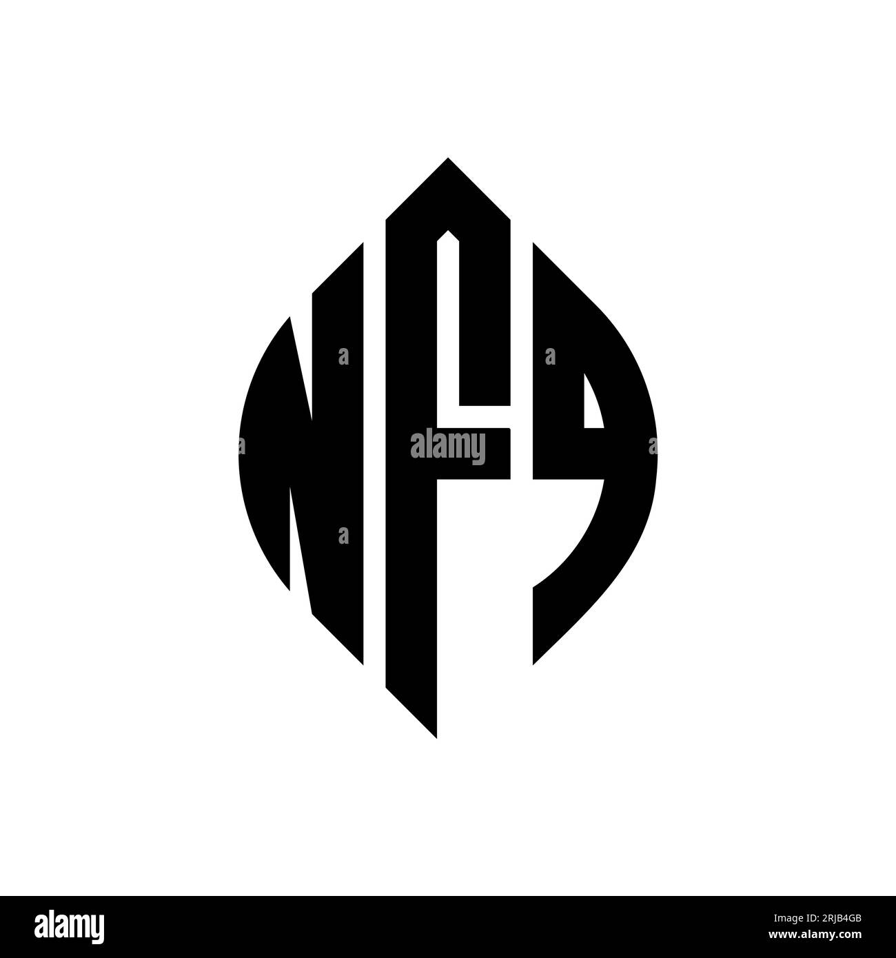 NFQ circle letter logo design with circle and ellipse shape. NFQ ...