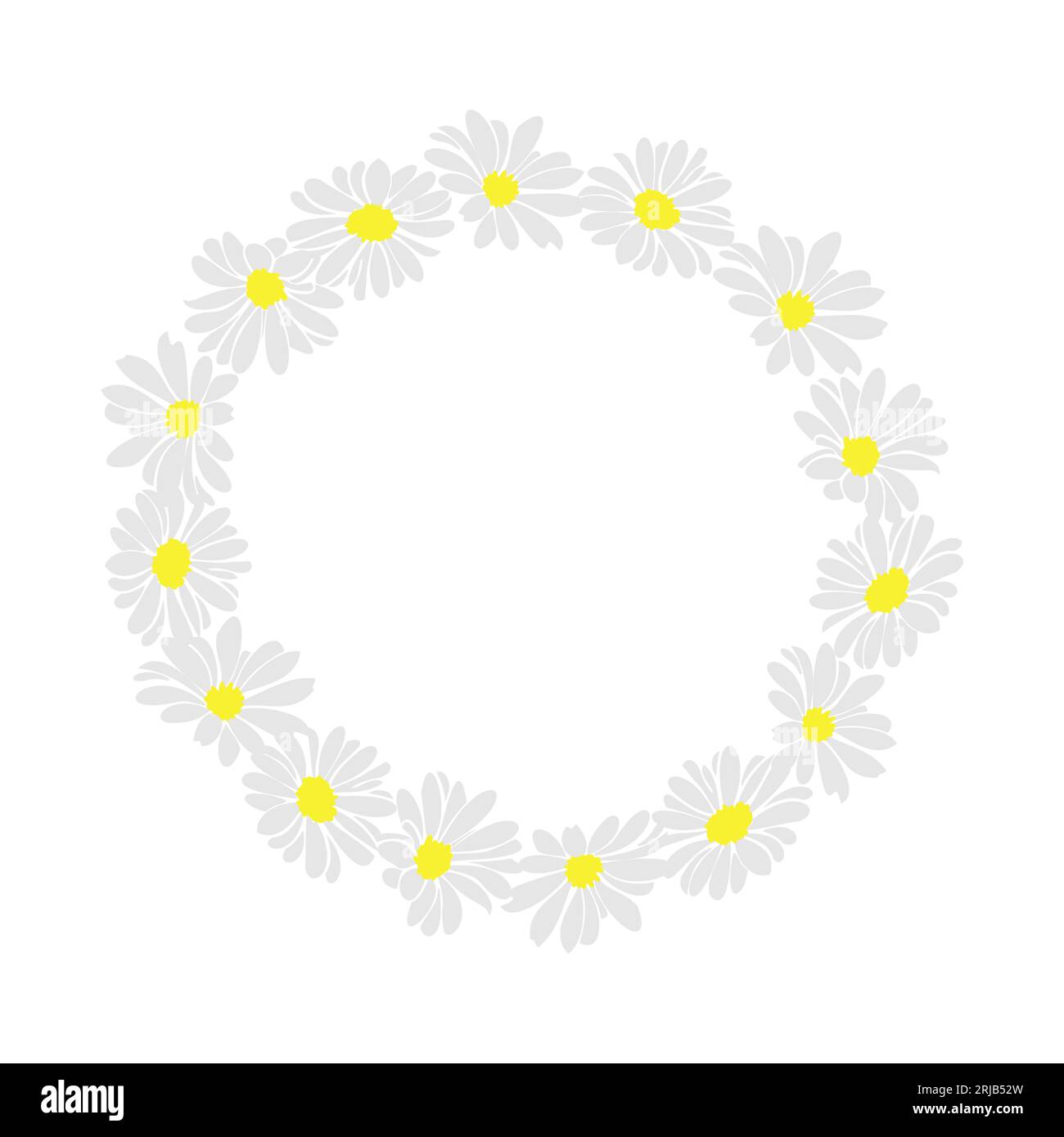 Daisy wreath for card or invitations Hand drawn, summer flower romantic ...