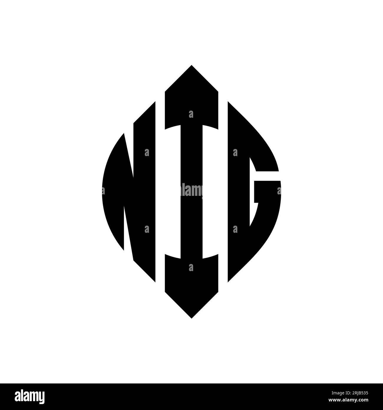 NIG circle letter logo design with circle and ellipse shape. NIG ...