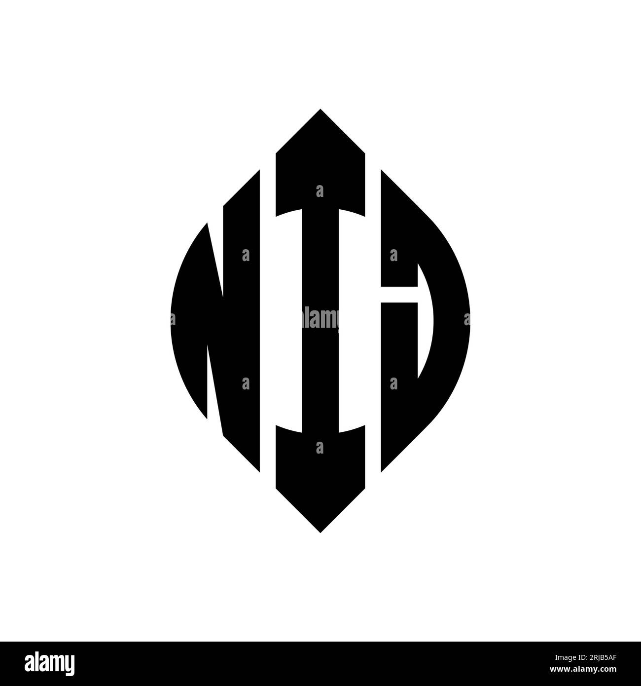 NIJ circle letter logo design with circle and ellipse shape. NIJ ...
