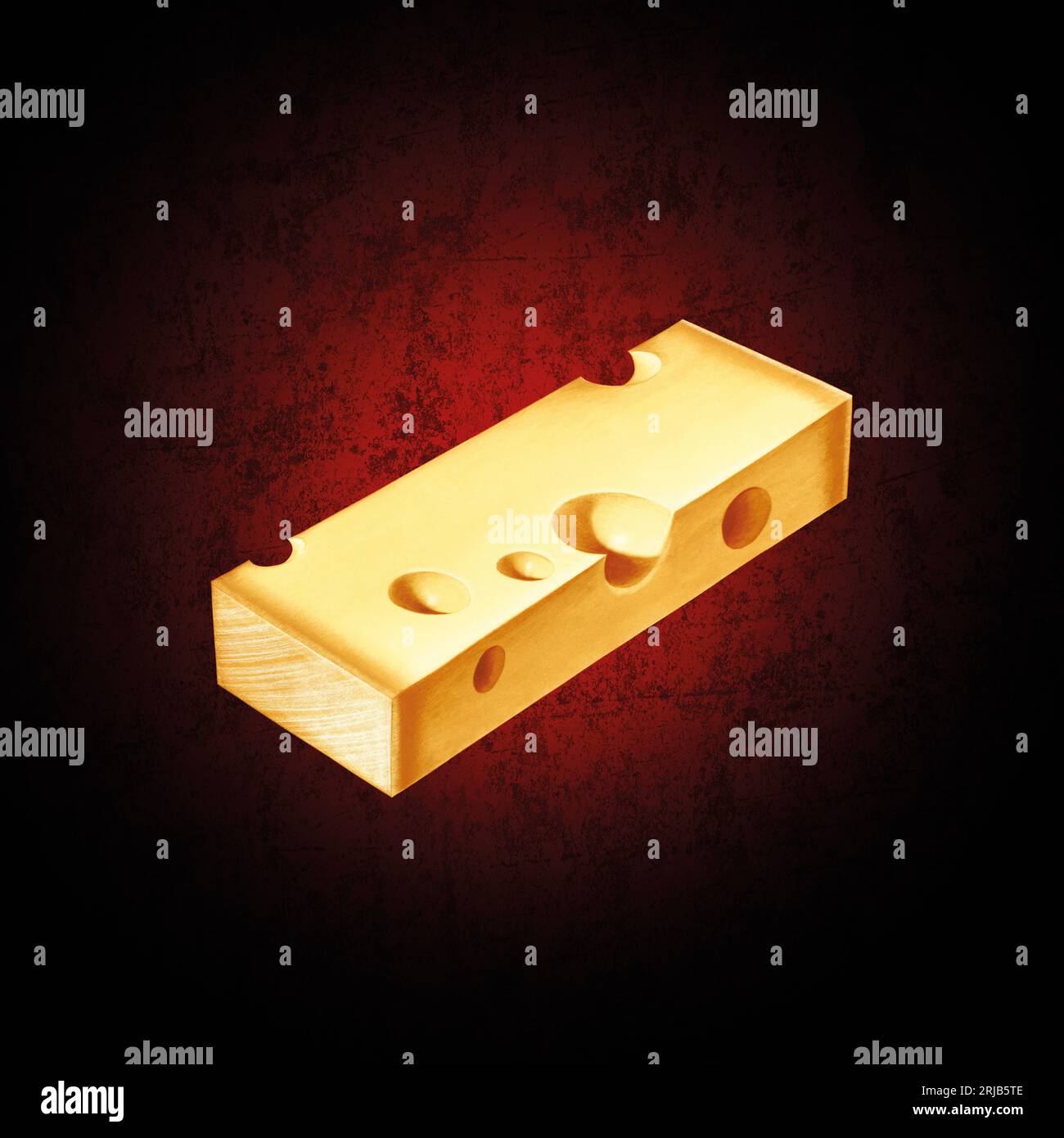 Illustrated Swiss Cheese Stock Photo - Alamy