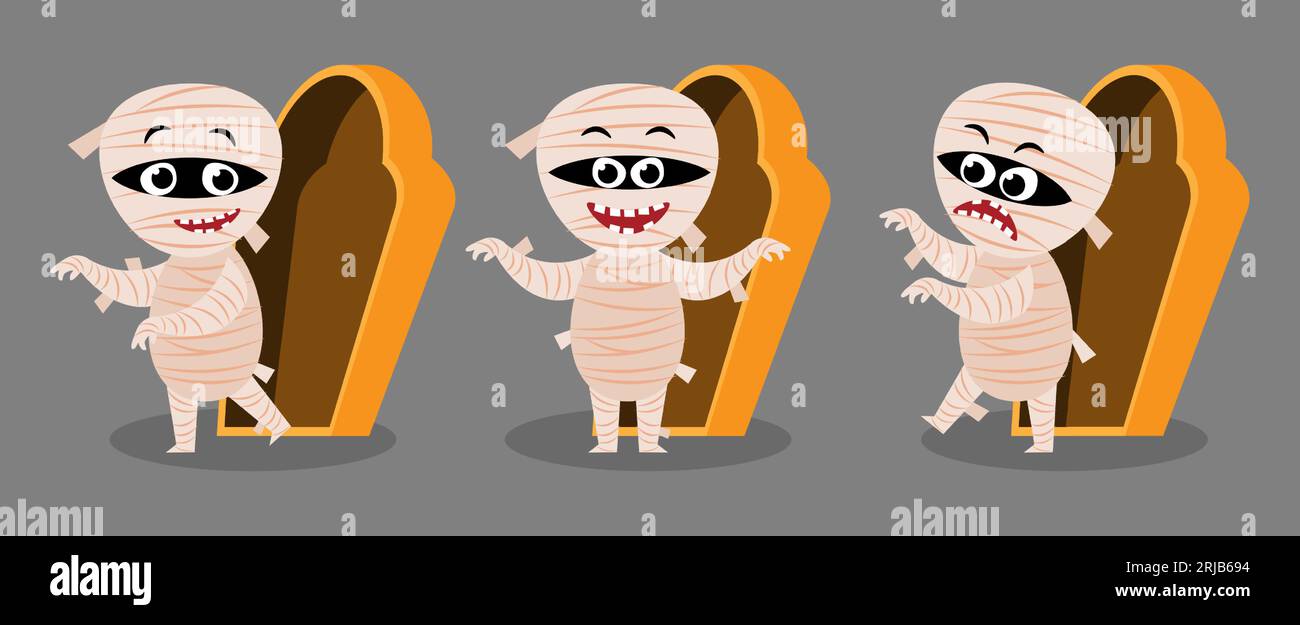 Cute Halloween Cartoon Mummy