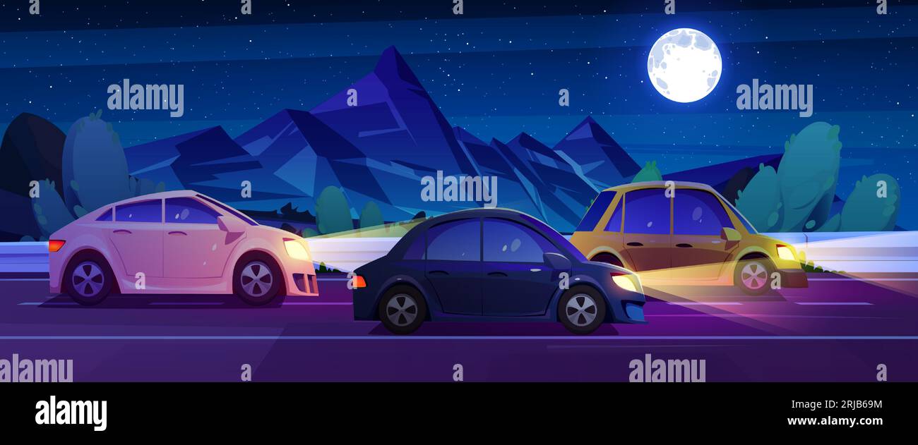 Country road along mountains Stock Vector Images - Alamy