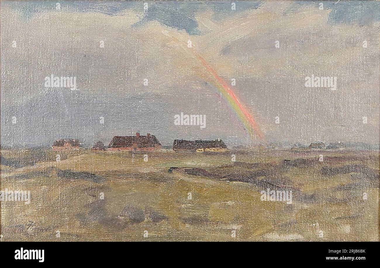 Country landscape with a rainbow. between 1875 and 1925 by Hans ...