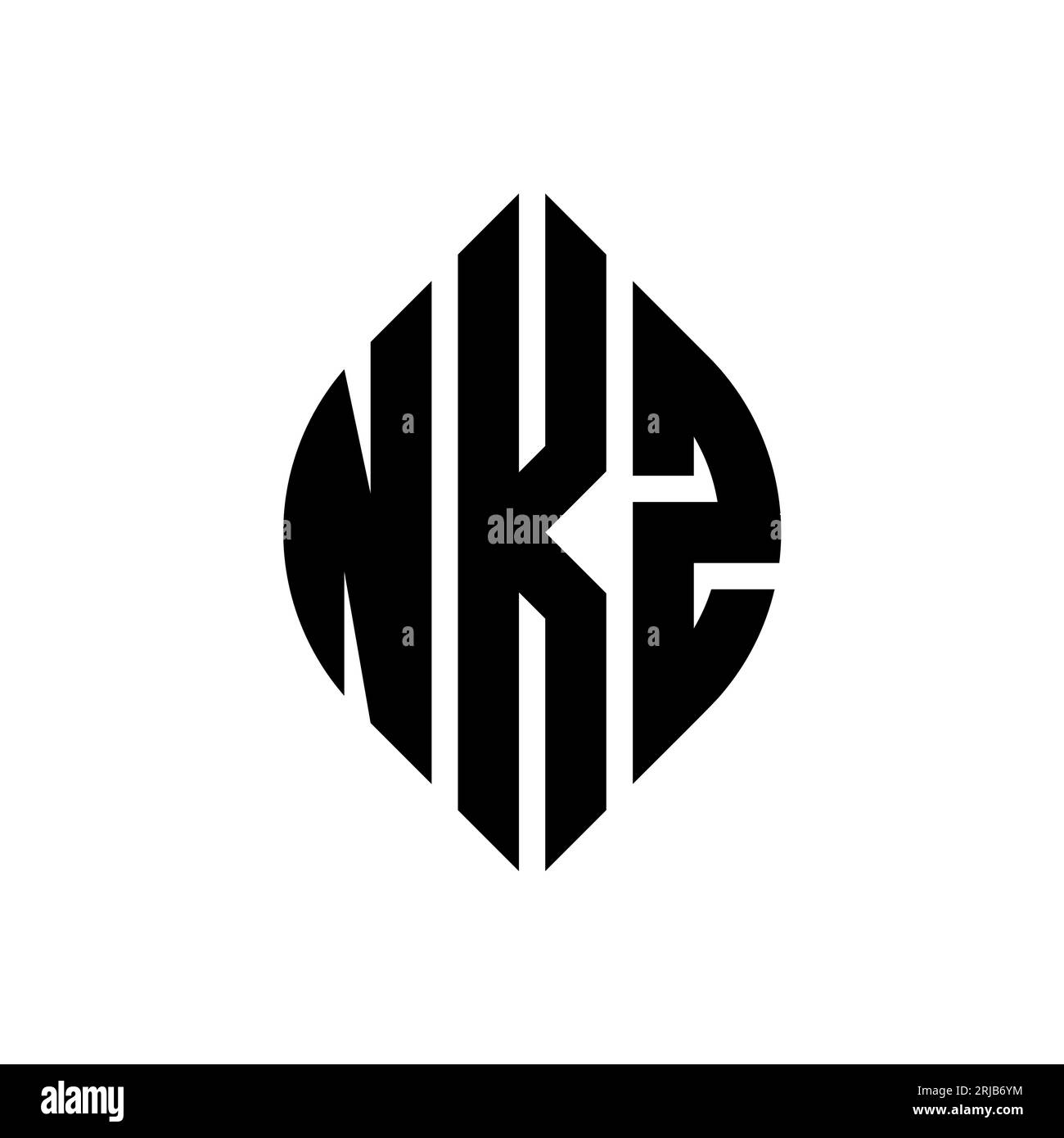 NKZ circle letter logo design with circle and ellipse shape. NKZ ...
