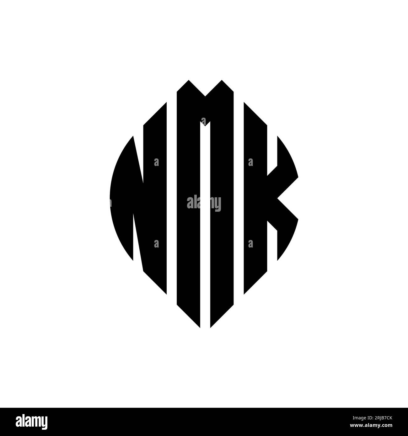 NMK circle letter logo design with circle and ellipse shape. NMK ...