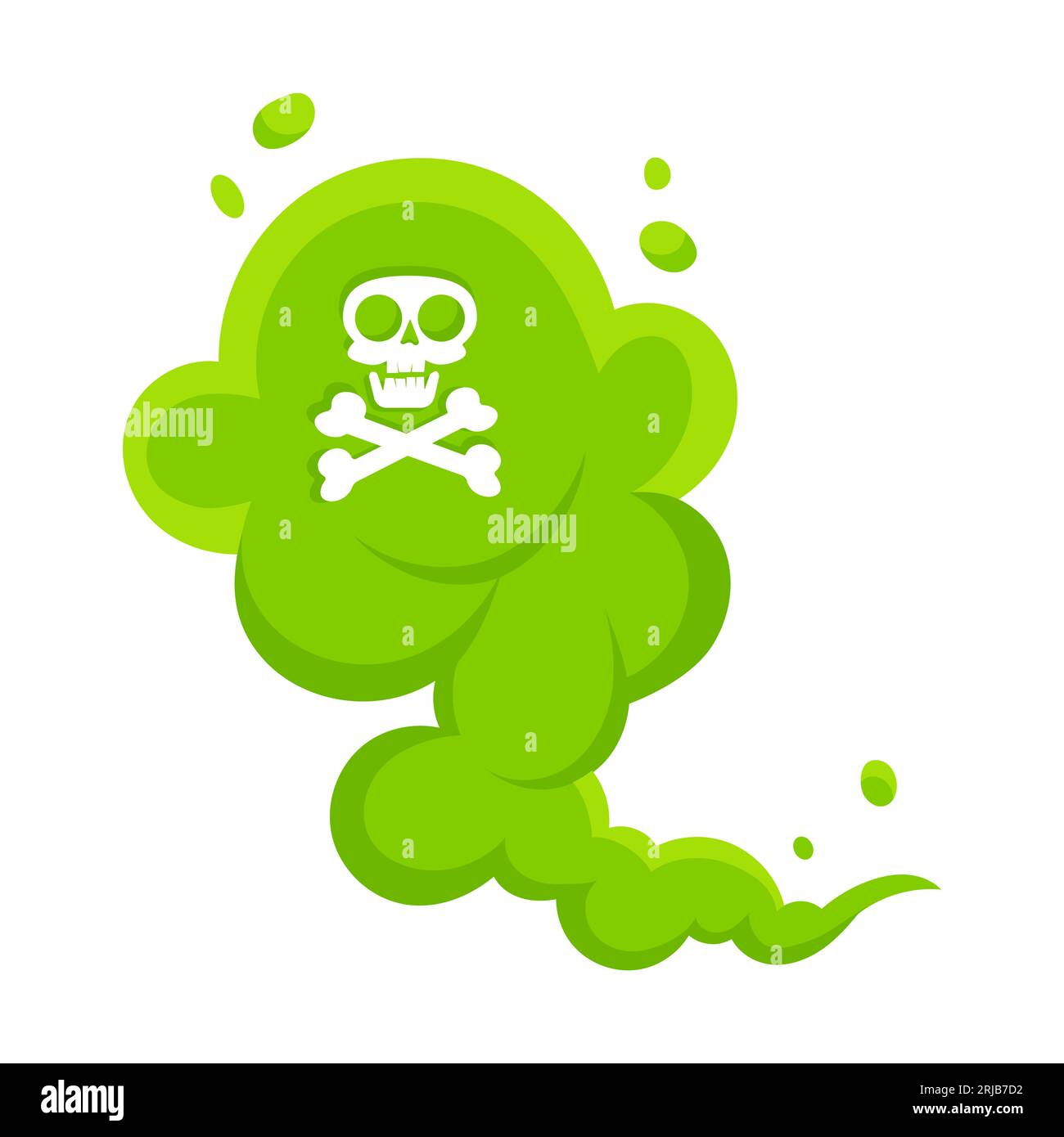 Smelling green cartoon smoke or fart clouds flat style design vector ...