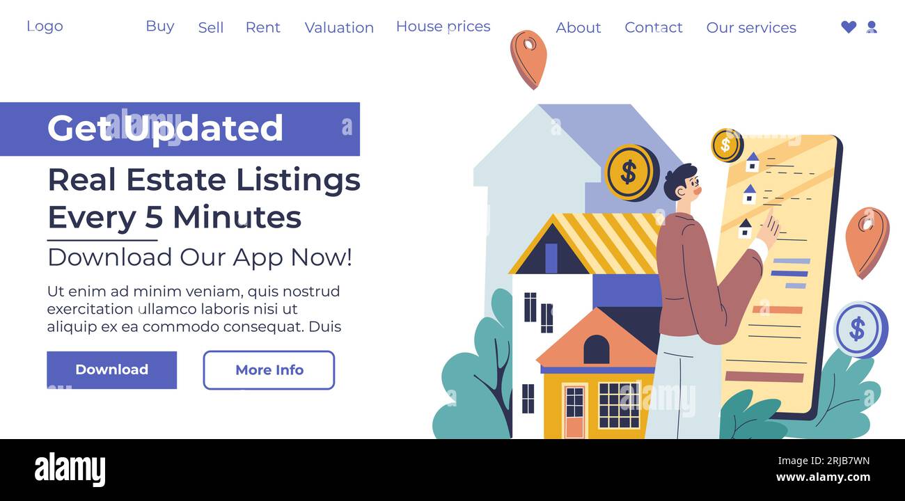 Real estate listings Stock Vector Images - Alamy