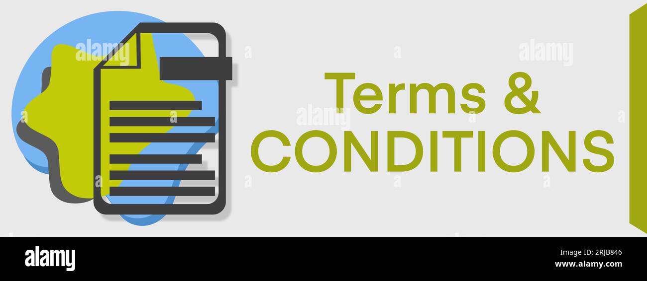 Terms And Conditions File Paper Green Blue Blob Grey Background Banner ...