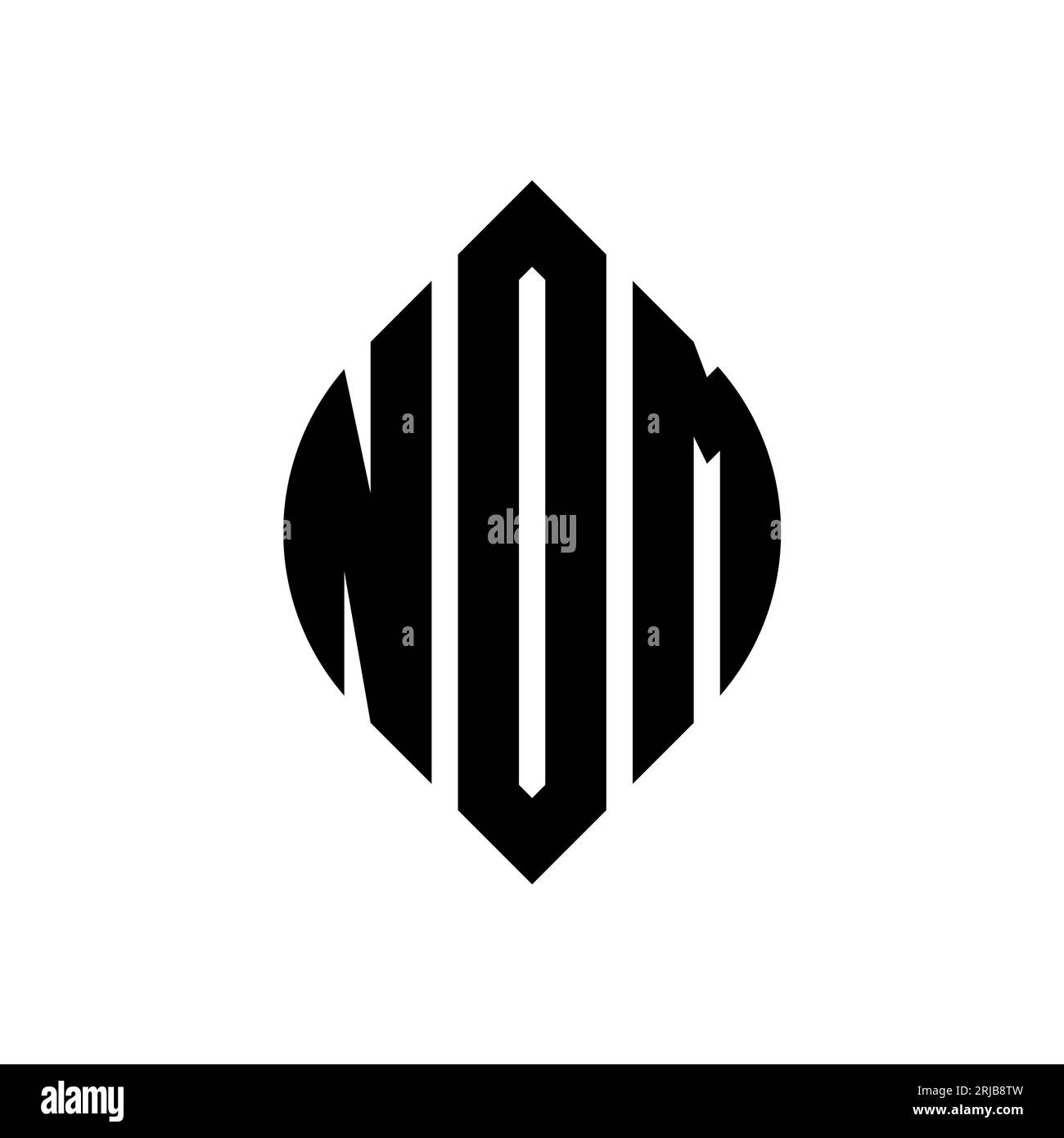 NOM circle letter logo design with circle and ellipse shape. NOM ...