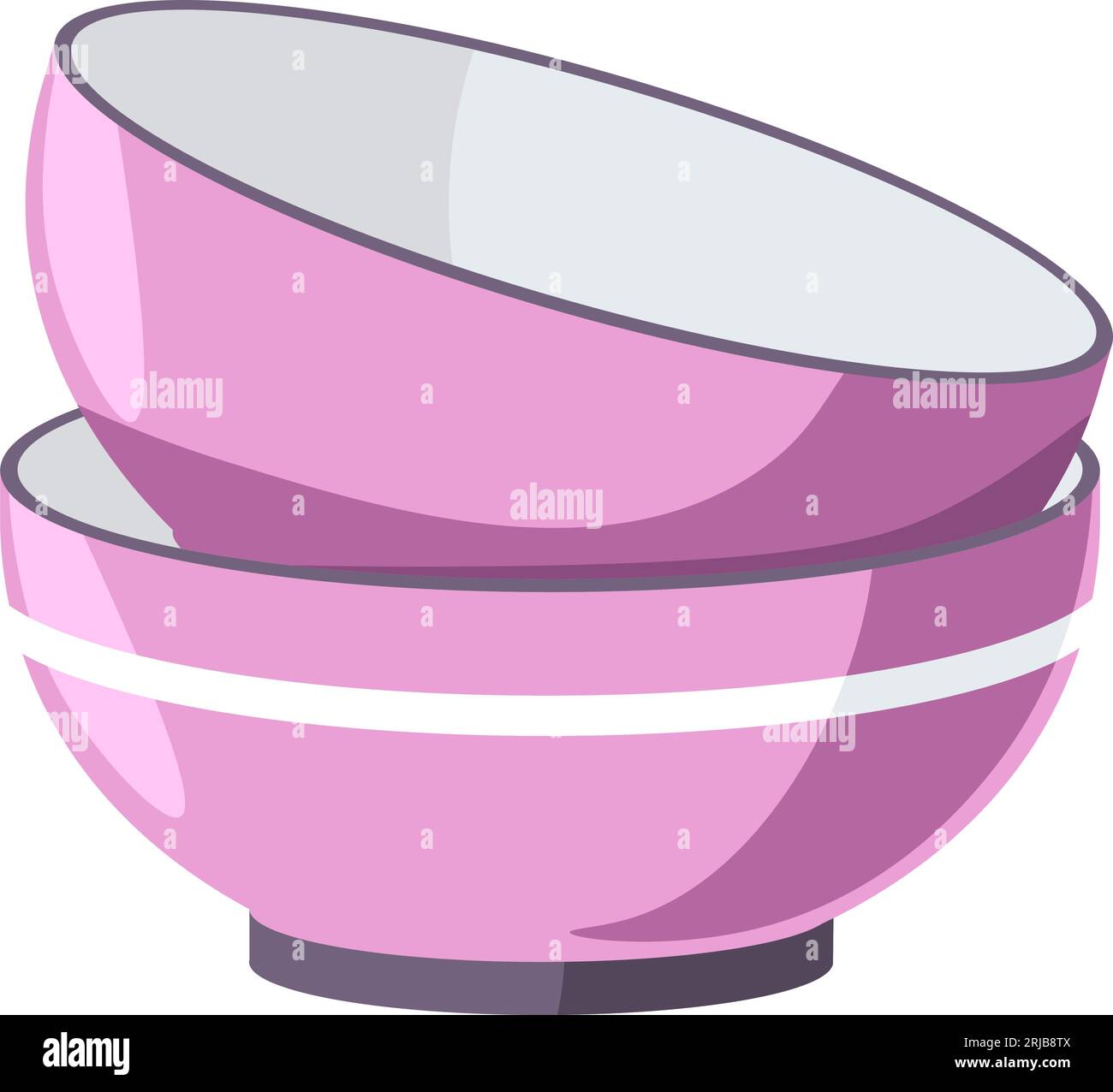 Cups or plates, empty dishes kitchenware vector Stock Vector Image ...