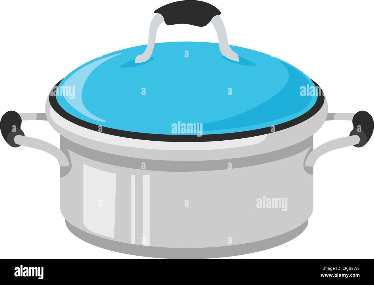 Casserole with lid, kitchenware for cooking vector Stock Vector Image ...