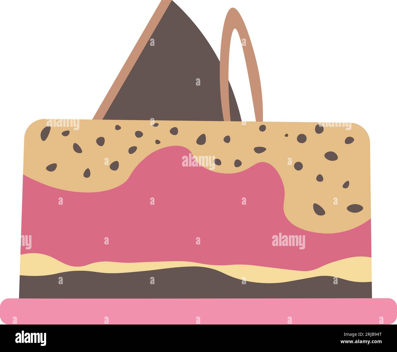 Delicious cake with chocolate and frosting vector Stock Vector Image ...