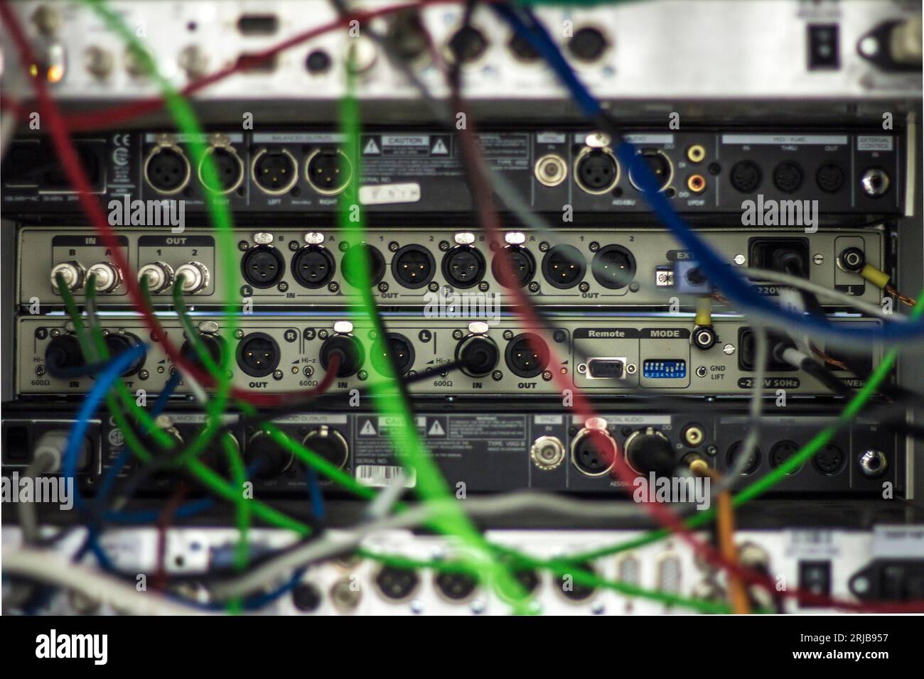 Rear of device with lots of cables Stock Photo - Alamy