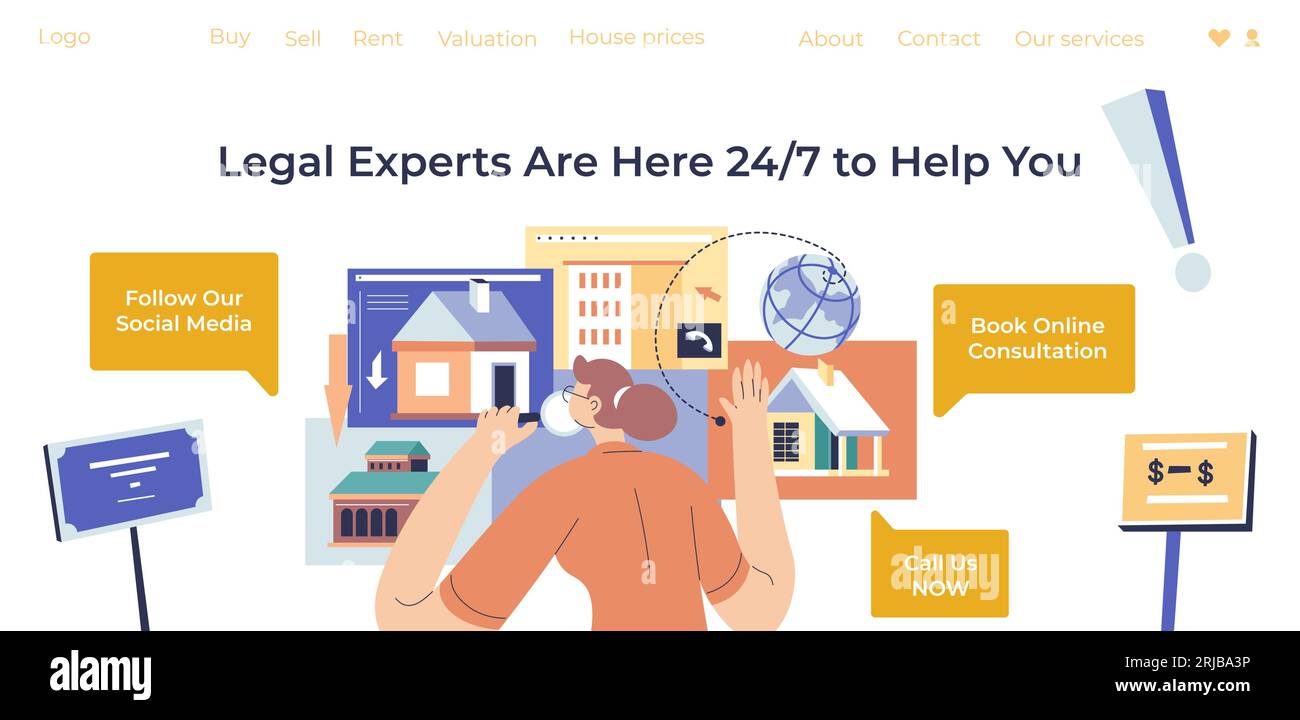 Legal experts are here to help you, online service Stock Vector Image ...