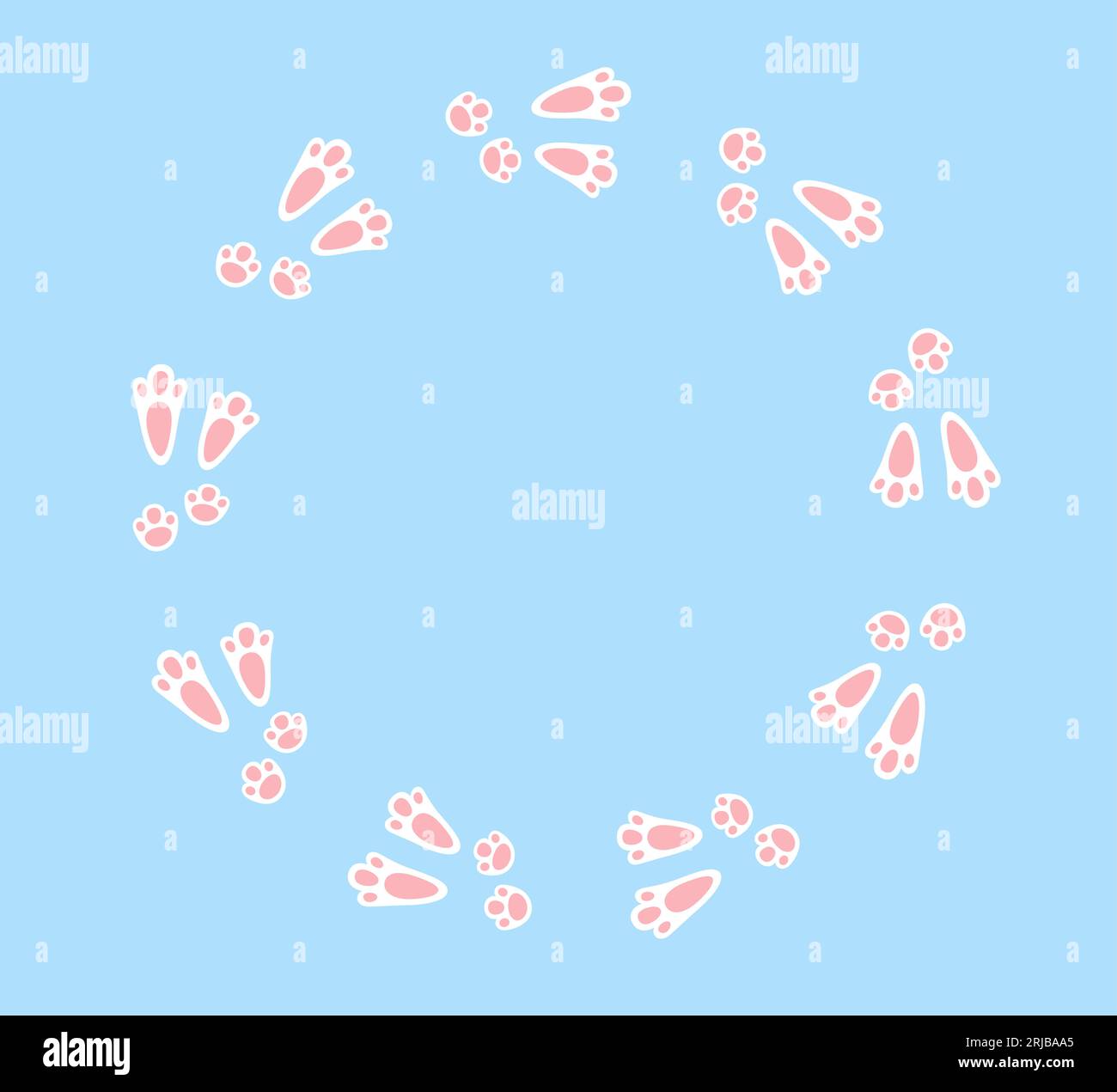 Rabbit or hare footprint trail. Easter bunny foot prints. Rabbit paw ...