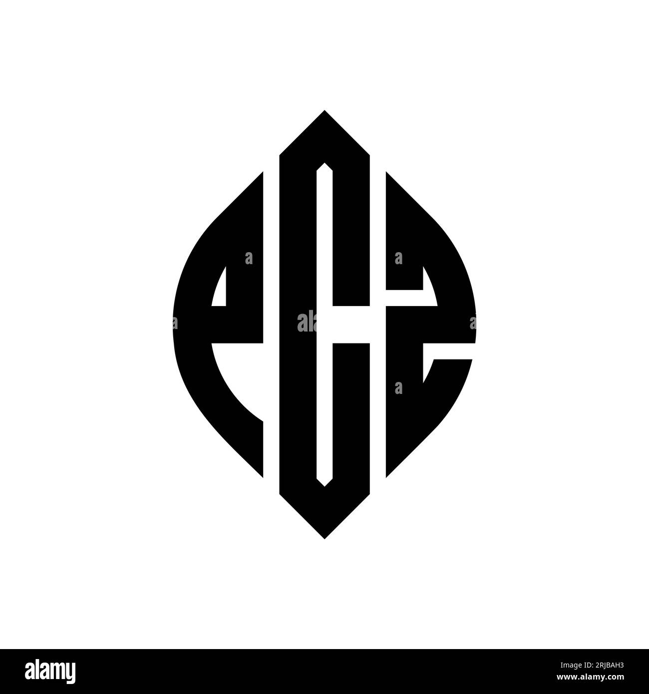 PCZ circle letter logo design with circle and ellipse shape. PCZ ellipse letters with ...